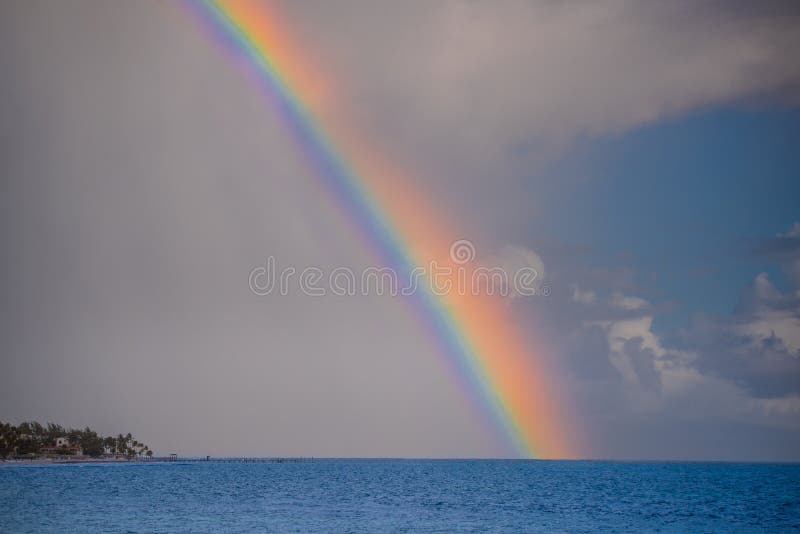 Rainbow at sunset stock photo. Image of dusk, idyllic - 271954934