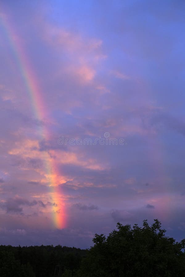 Rainbow and sunset stock image. Image of season, rainbow - 104919285