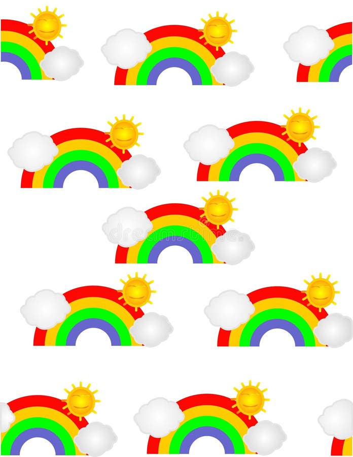Rainbow Sunshine Illustration Stock Vector - Illustration of clouds ...