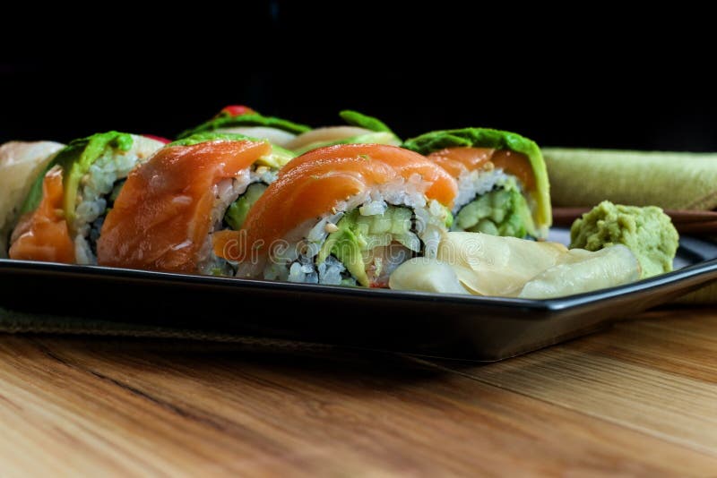 Rainbow Sushi Roll stock image. Image of colors, chop - 198881239