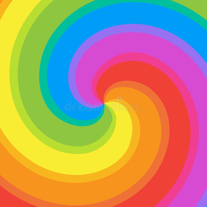Rainbow Swirl Background. Colorful Bright Rays of Twisted Spiral Stock ...
