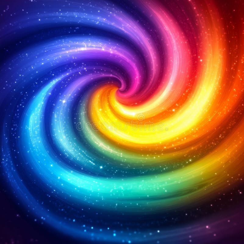 Rainbow Swirl Background. Rainbow Trippy Psychedelic Wallpaper Stock ...