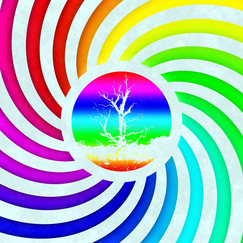 Rainbow Spectral Swirl Perspective Image Stock Illustration ...