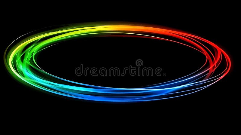 Rainbow Swirls Form Abstract Oval Shape Stock Illustration ...