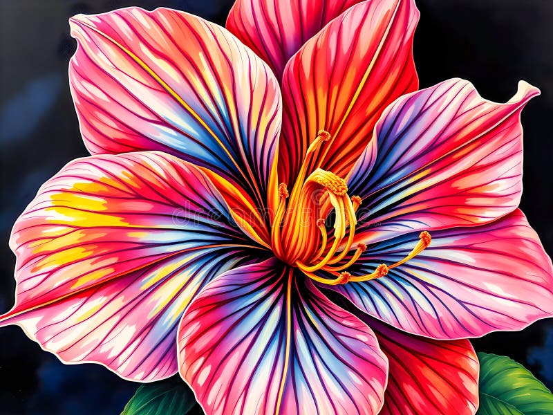 Rainbow Swirls of Fractal Flower Design Create a Bright Psychedelic ...