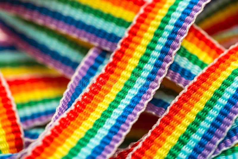 Rainbow Symbol, Colorful Ribbon Closeup Stock Image - Image of jumper ...