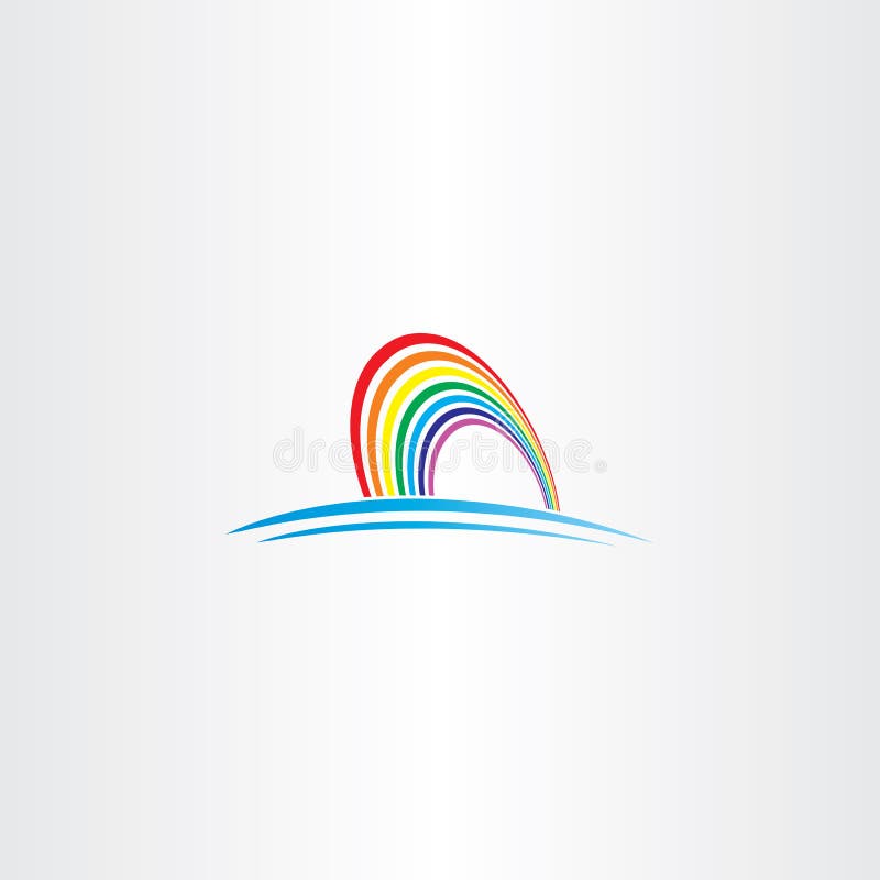 Rainbow symbol vector icon stock vector. Illustration of shape - 203995342