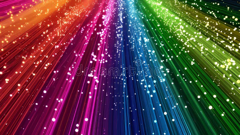 Rainbow Symphony: a Celestial Dance of Stars Stock Illustration ...