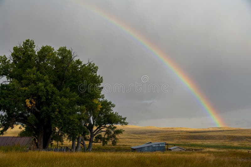 Double Rainbow Over My House Stock Image - Image of nature, gold: 80109111