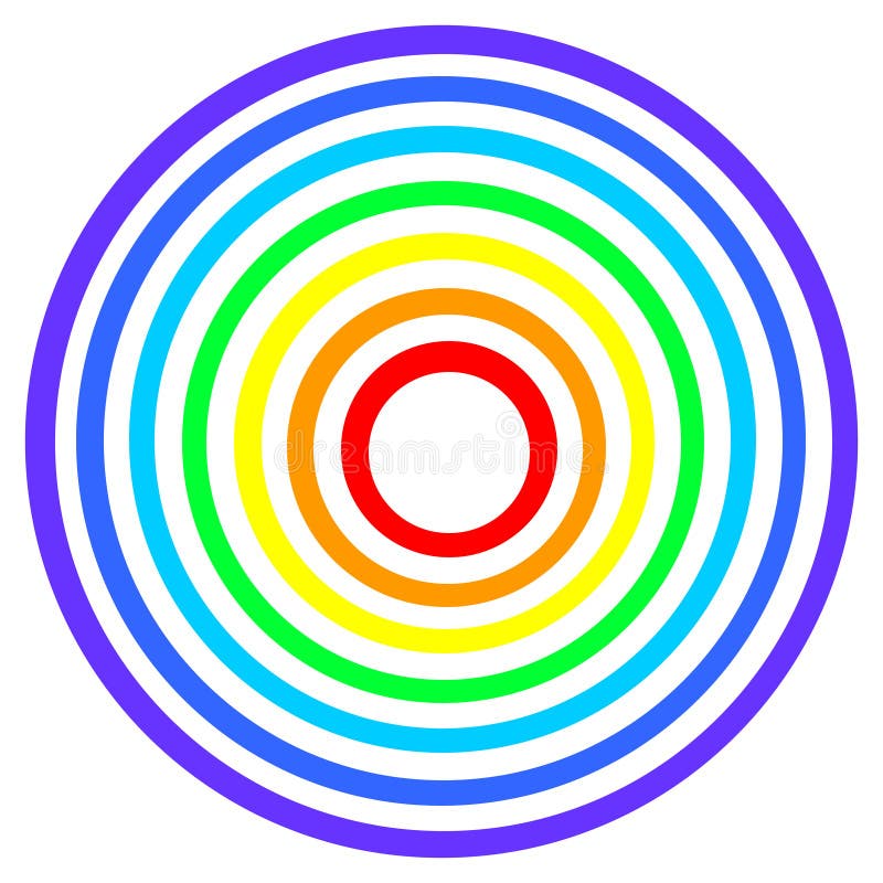 Rainbow target stock illustration. Illustration of blue - 13675790