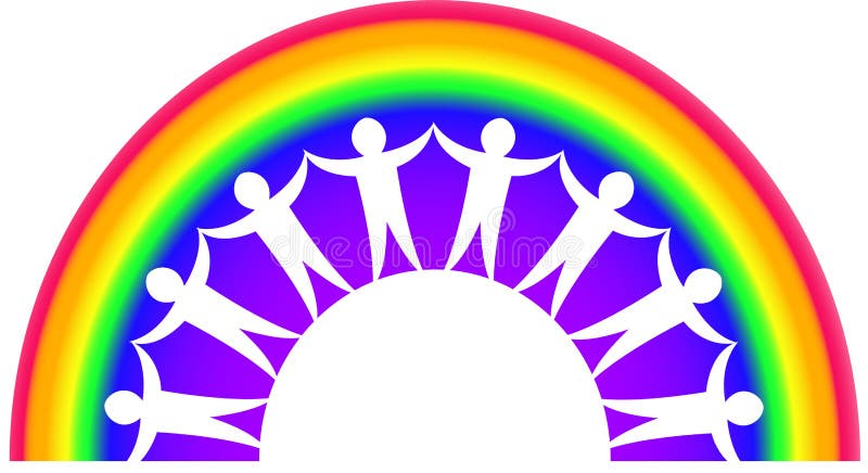 Diversity Rainbow Heart stock illustration. Illustration of community ...