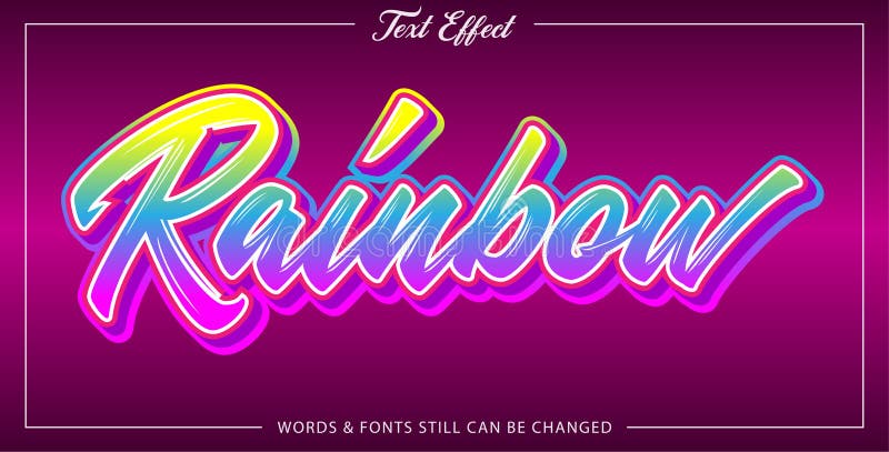 Rainbow Editable Text Effect Style Stock Vector - Illustration of ...