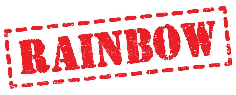 RAINBOW Text Written on Red Stamp Sign Stock Illustration ...