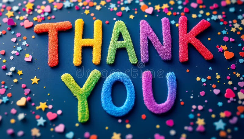 Rainbow Thank You Sprinkles Stock Illustration - Illustration of glad ...