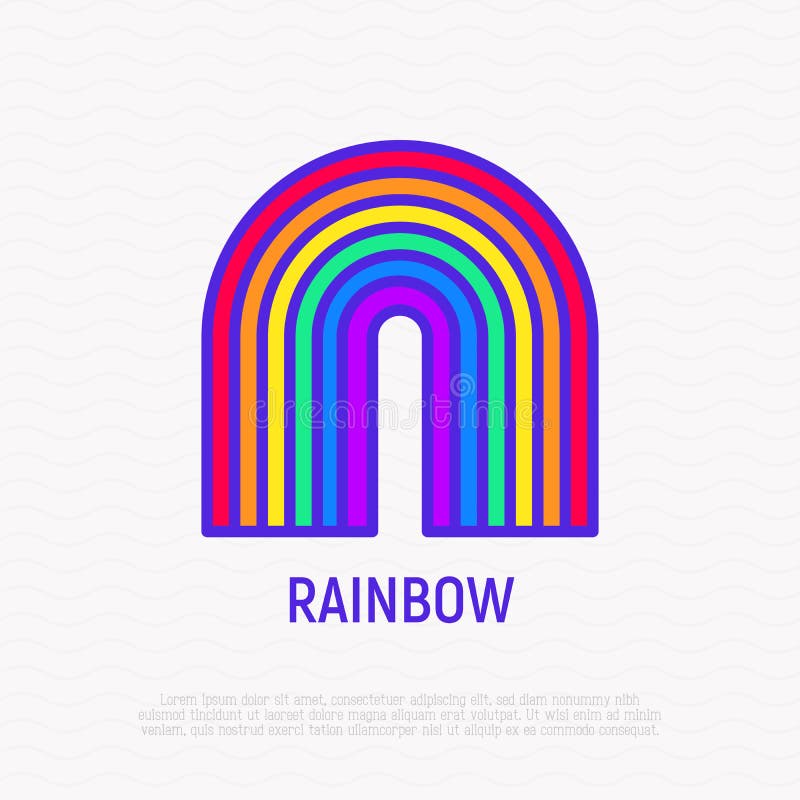 Rainbow Thin Line Icon, LGBT Symbol Stock Vector - Illustration of ...