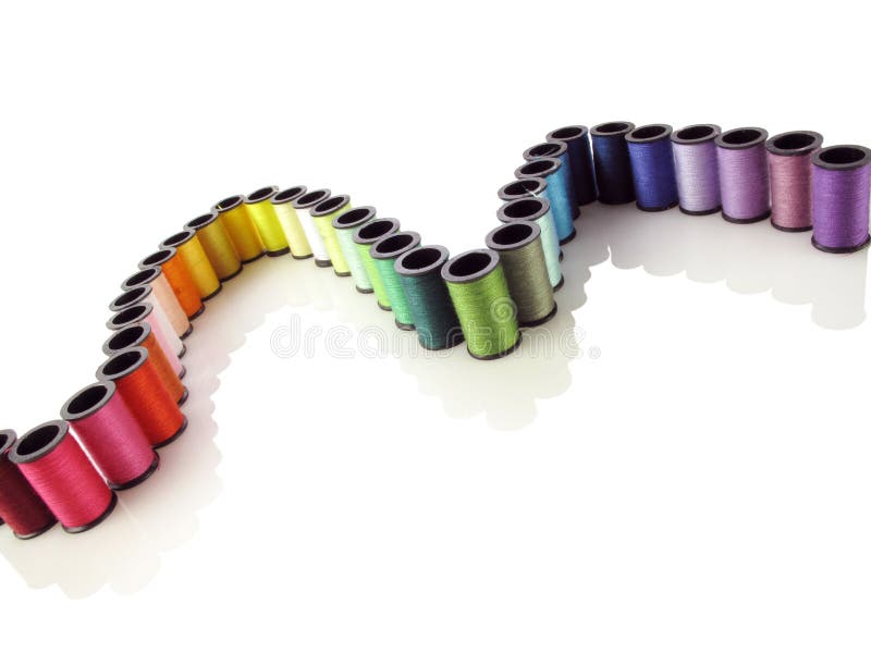 Rainbow of thread stock photo. Image of hobby, colorful - 15948062