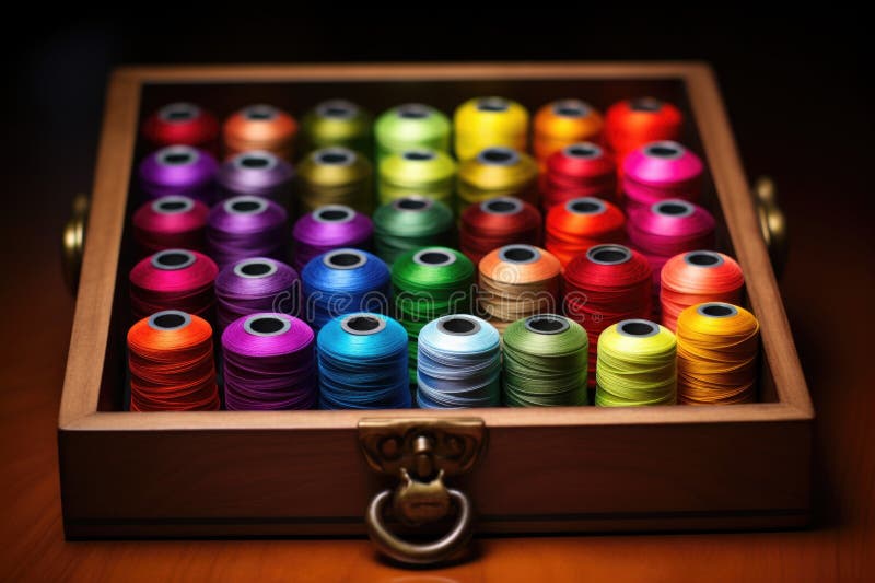 Rainbow of spools stock photo. Image of beautiful, creativeness - 84286632