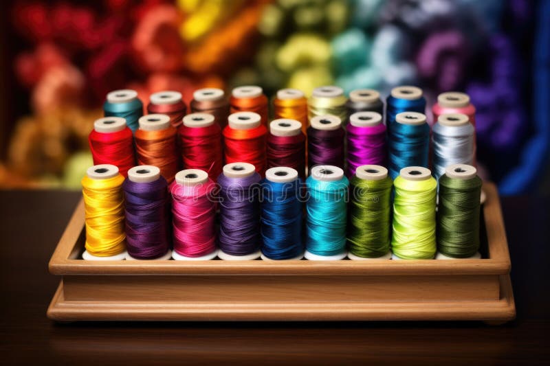 Rainbow of spools stock photo. Image of beautiful, creativeness - 84286632