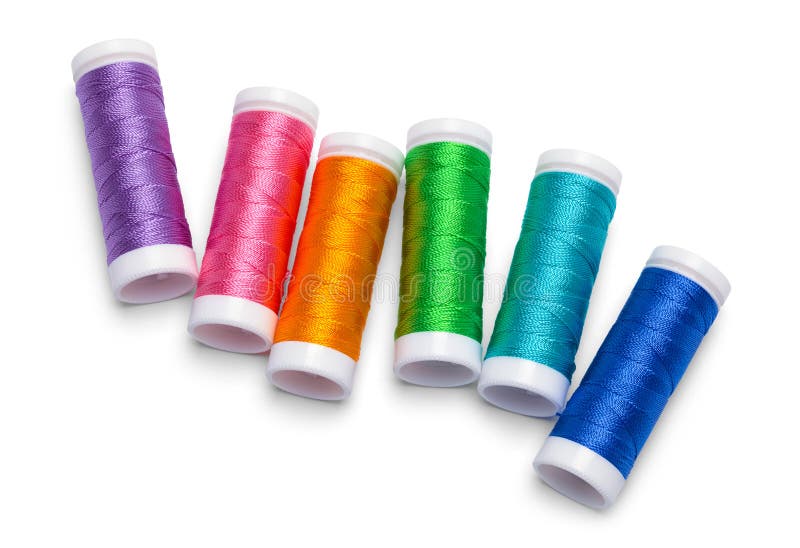 Rainbow Thread Spools stock photo. Image of string, cotton - 189030130