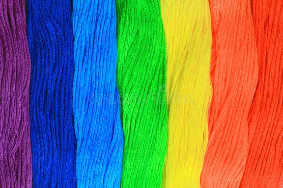Rainbow threads stock photo. Image of striped, handicraft - 8050354
