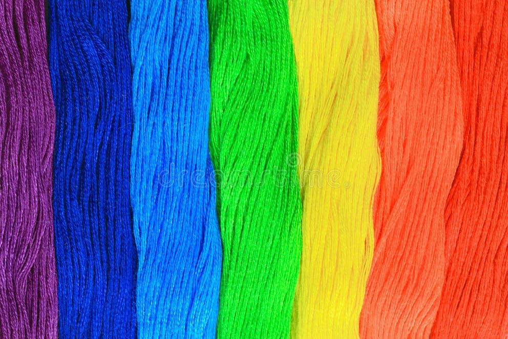 Rainbow threads stock photo. Image of striped, handicraft - 8050354