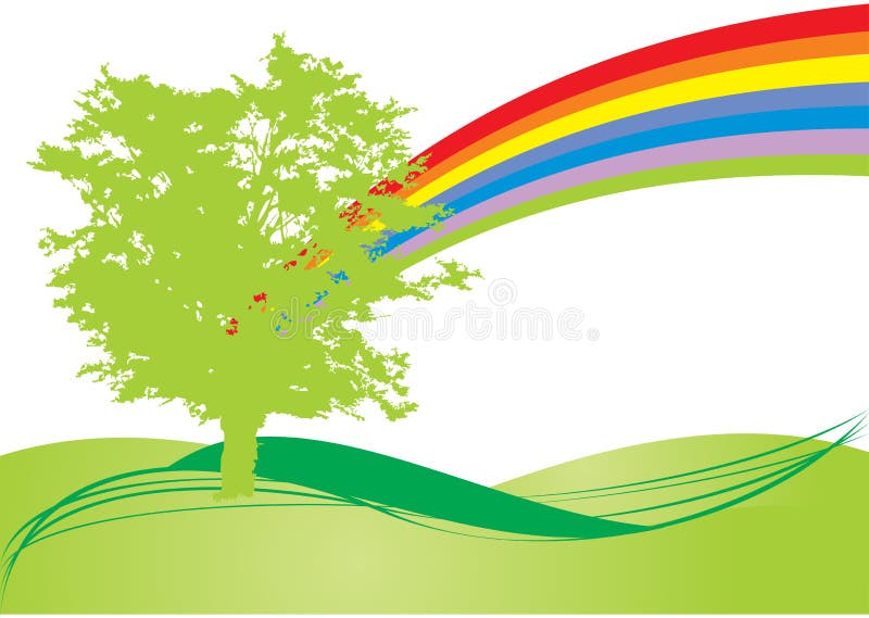 Rainbow tree stock vector. Illustration of tree, planet - 1967297