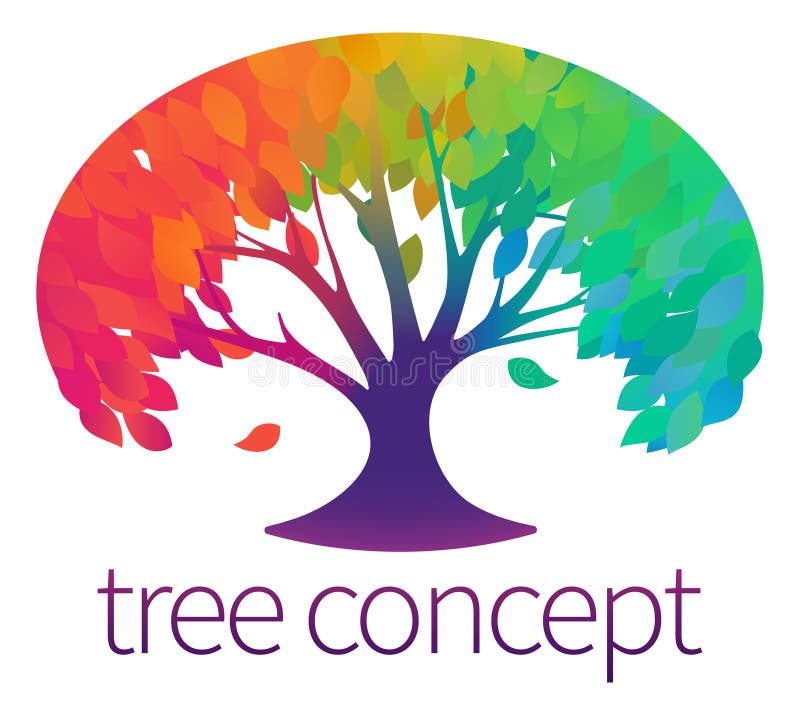 Rainbow Tree Abstract Stylised Concept Design Icon Stock Vector ...