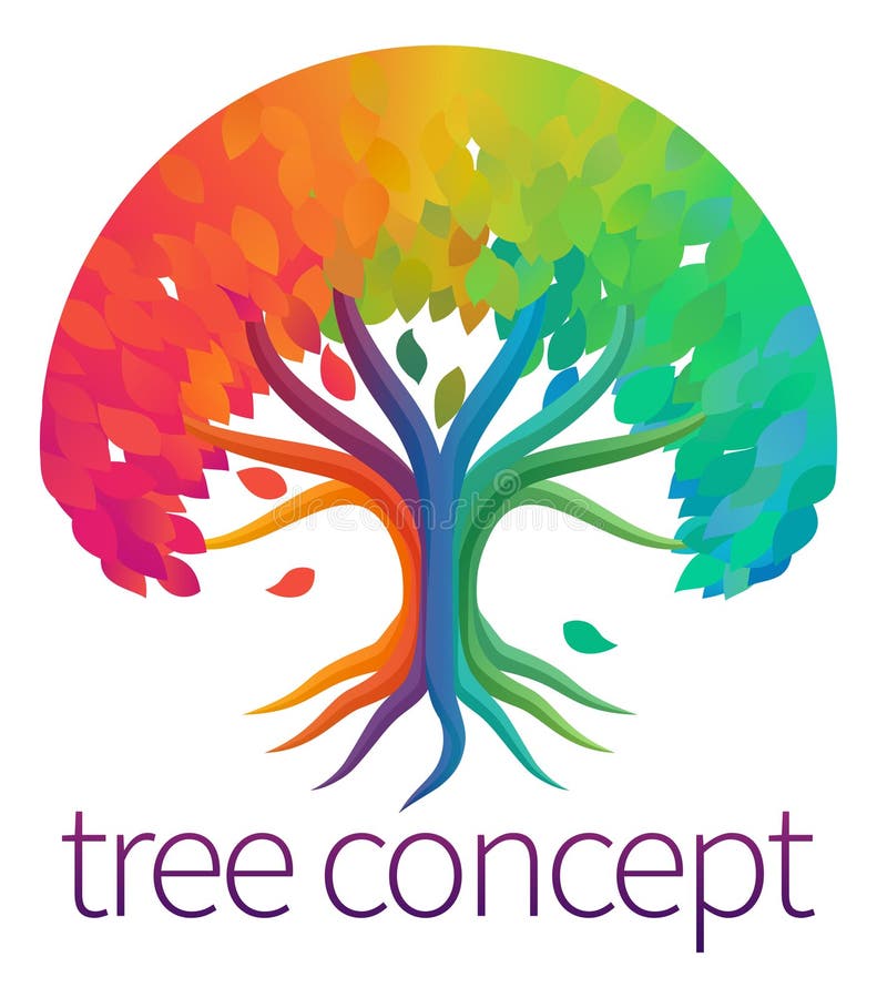 Rainbow Tree Abstract Stylised Concept Design Icon Stock Vector ...