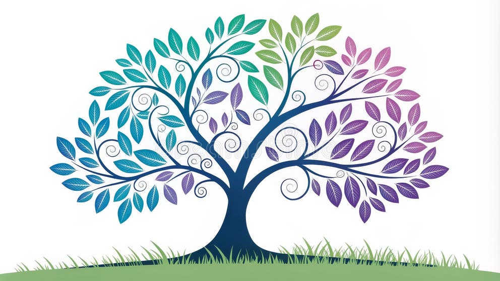 Rainbow Tree Vector Illustration, Nature Concept Stock Illustration ...
