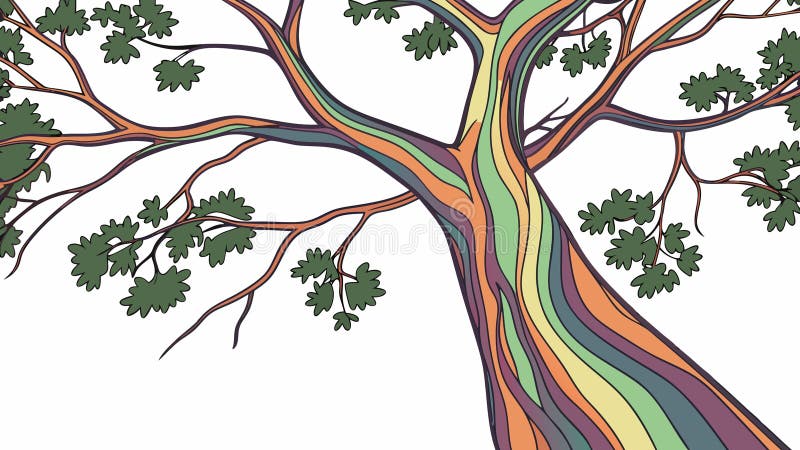Rainbow Tree Vector Illustration, Vibrant Nature Art, Vector Design ...