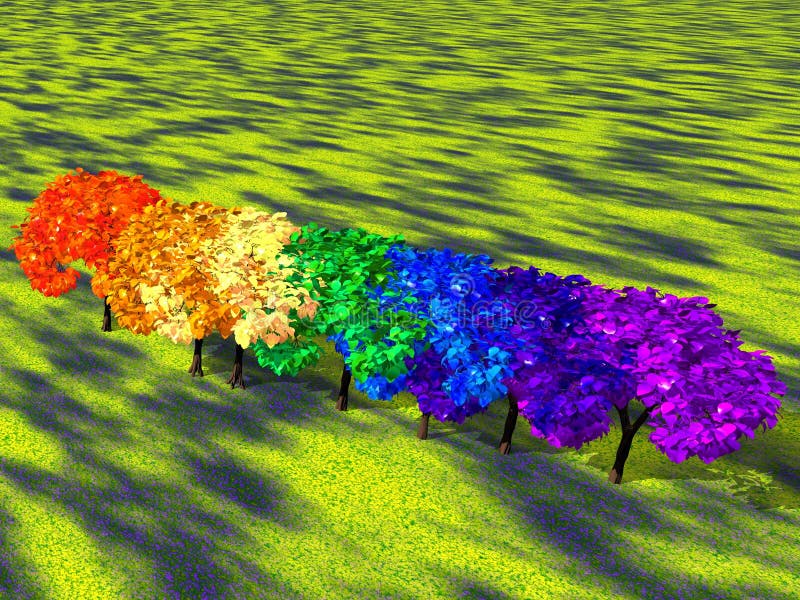 Rainbow Trees stock illustration. Illustration of blue - 1958759