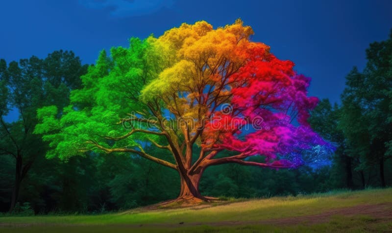 The Rainbow Trees Provide Breathtaking Display in the Forest Creating ...