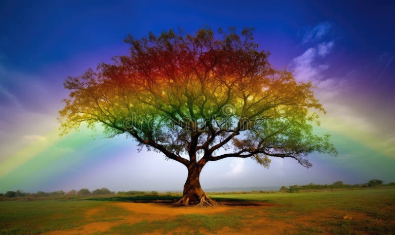 The Rainbow Trees Provide a Breathtaking Display in Forest Creating ...