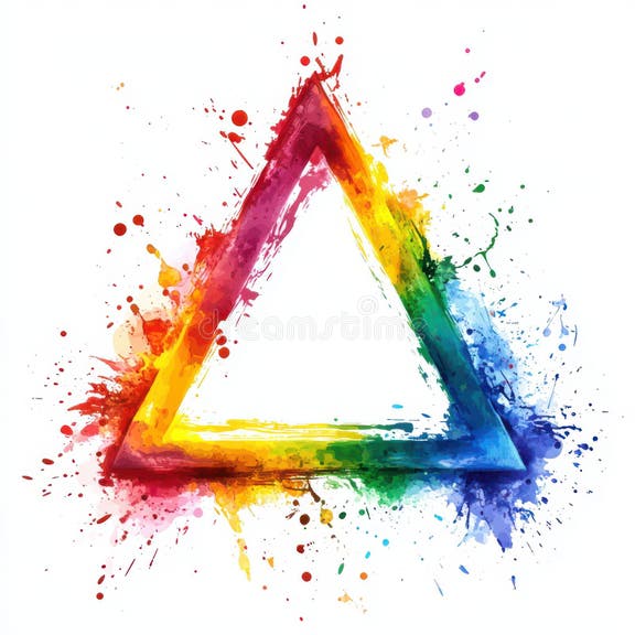 Rainbow Triangle Abstract Art Paint Splatter Design Stock Illustration - Illustration of design ...