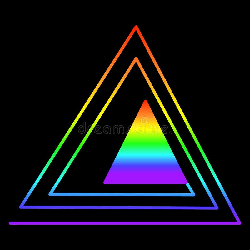 Rainbow Triangle Consisting Dashed Line, Isolated Black Stock Vector ...