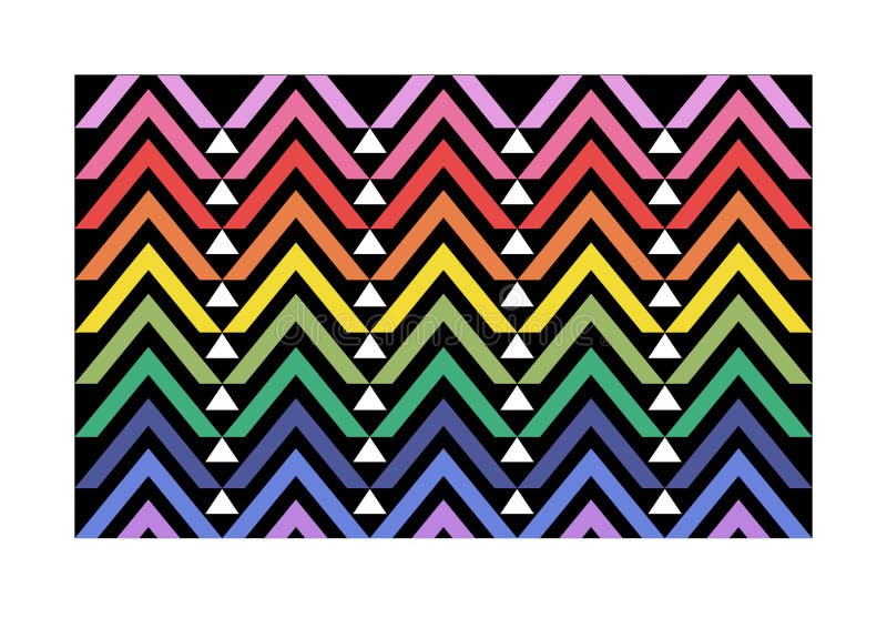 Rainbow Triangle Line on a Black Background Stock Illustration ...