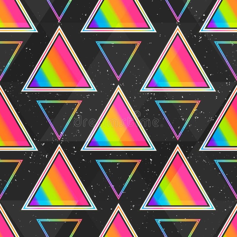 Rainbow Triangle Seamless Pattern Stock Vector - Illustration of banner ...