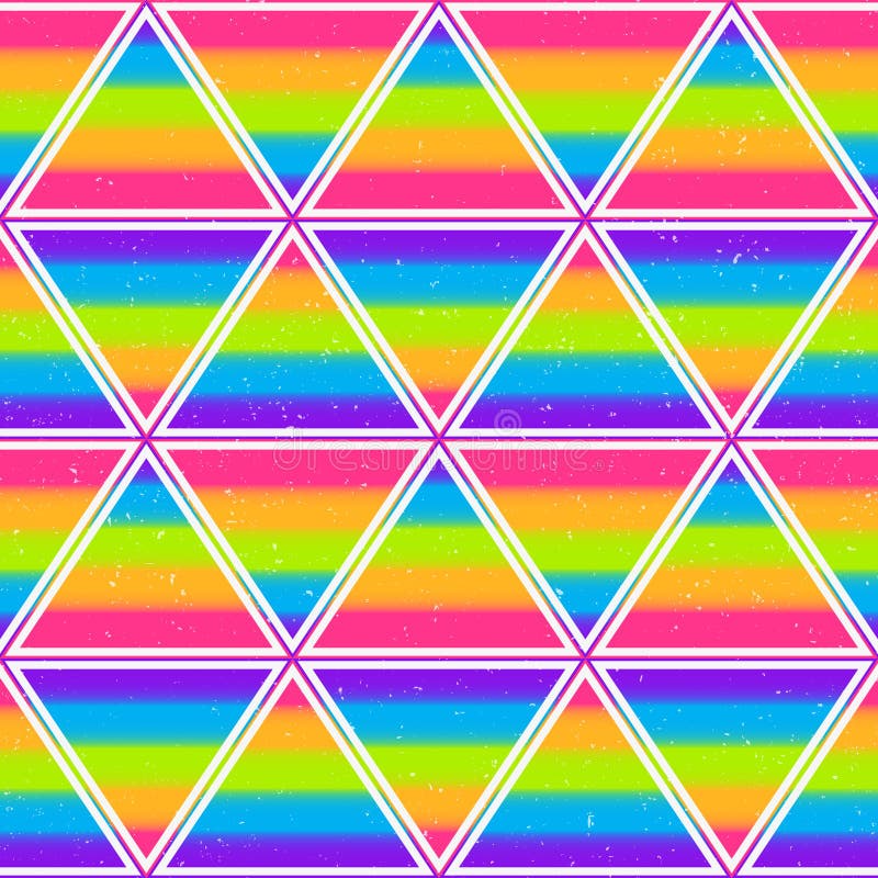 Rainbow Triangle Seamless Pattern Stock Vector - Illustration of ...