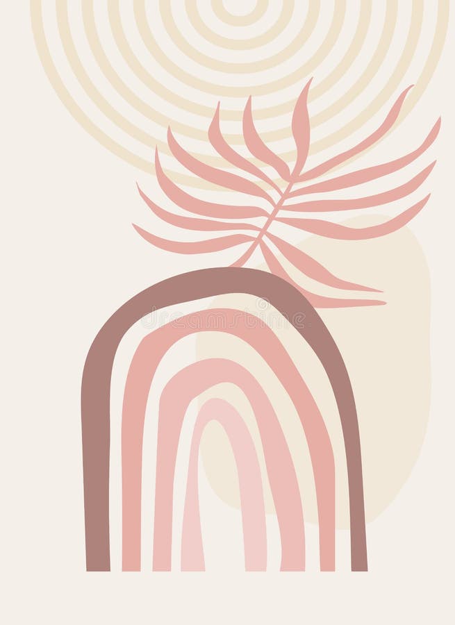 Rainbow and Tropical Palm Leaf. a Symbol of Peace, Harmony and Freedom ...