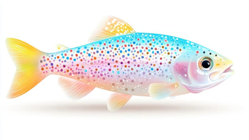 Rainbow Trout, Colorful Fish Illustration Stock Illustration ...