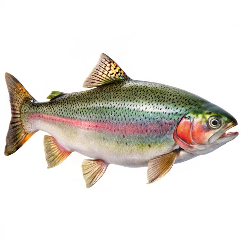 Rainbow Trout Fish Side View Isolated Stock Illustration - Illustration ...