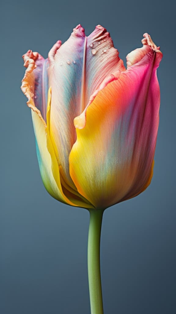Rainbow Tulip Close-up, Botanical Accuracy Stock Photo - Image of april ...