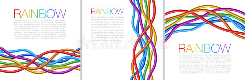 Rainbow Twisted Bright Vibrant Wares Set. Vector Illustration. Stock ...