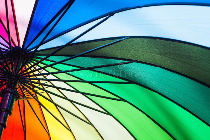 Rainbow umbrella. stock image. Image of fabric, outside - 94010527
