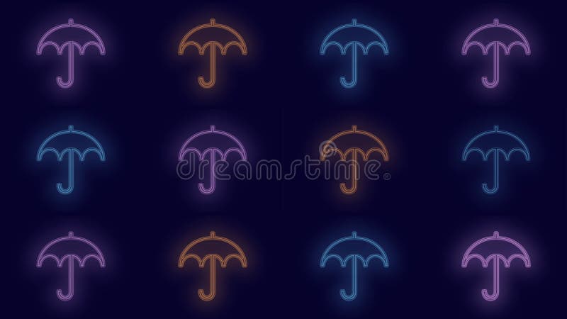 Rainbow Umbrella Pattern with Neon Light Stock Footage - Video of ...