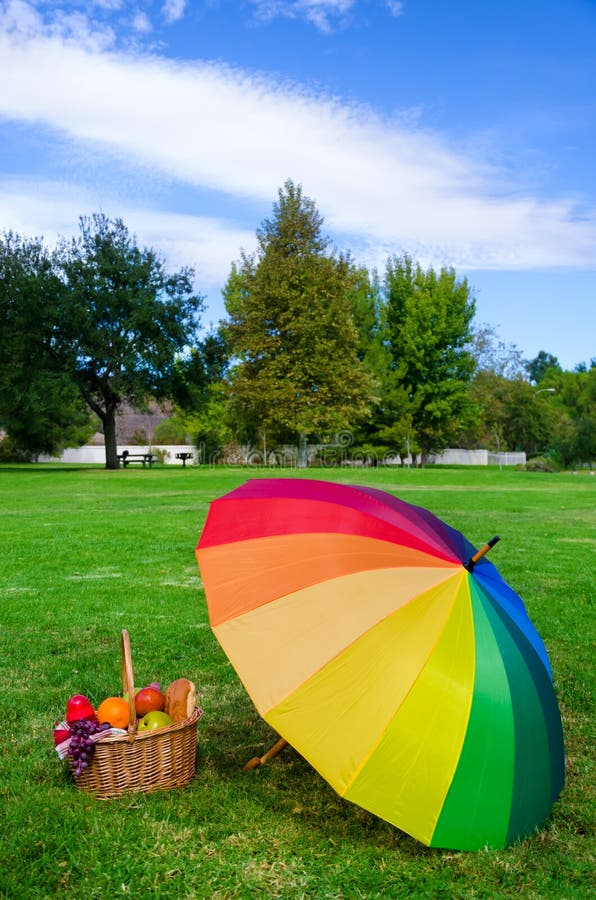 Rainbow picnic stock illustration. Illustration of snack - 31105386