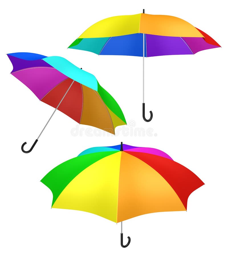 Rainbow Colorful Umbrellas Stock Illustration Illustration Of Colour