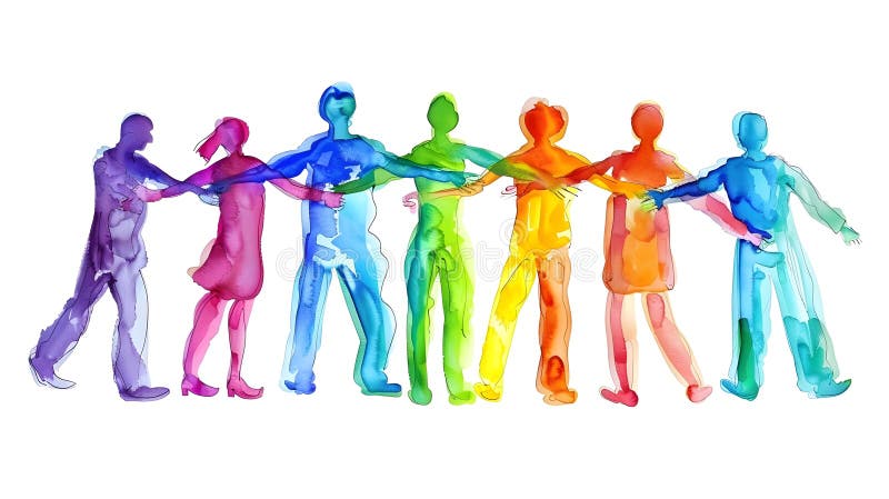 Rainbow Unity, Diverse Individuals Join Hands, Forming a Vibrant ...