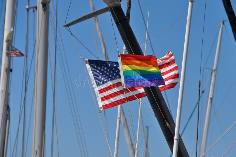 Rainbow and US Flag stock image. Image of american, rainbow - 47132093