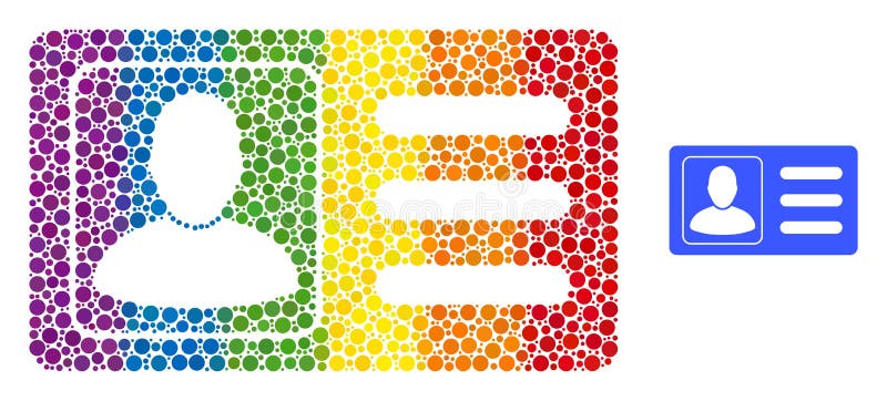 Rainbow User Account Card Collage Icon of Spheric Dots Stock Vector ...